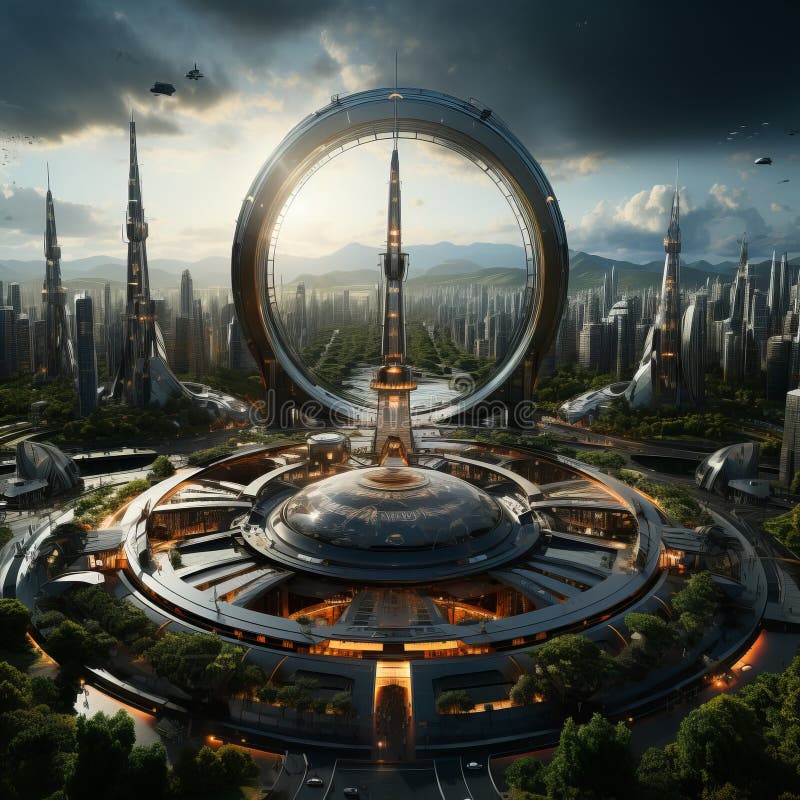 City of the Future, Illustration of Progress and Construction ...