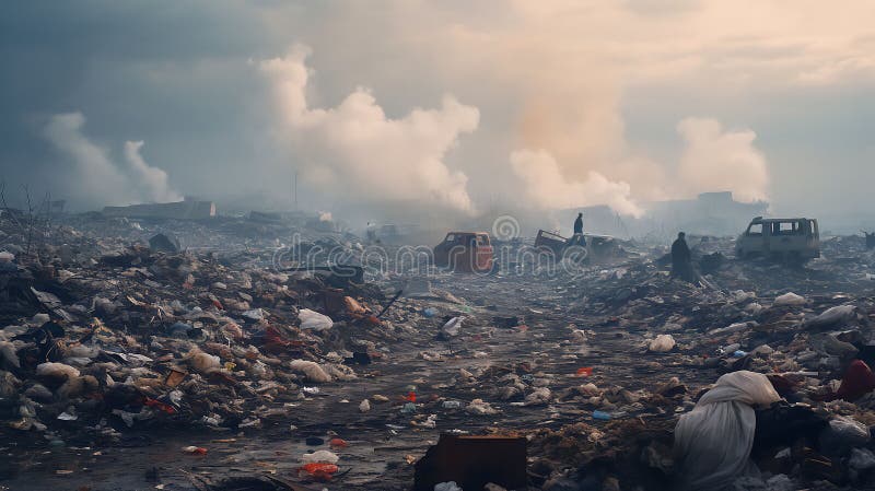 City Garbage Dump. Environmental Problem of Humanity Stock Illustration ...