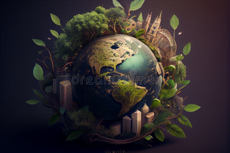 City and Garden, Save the Planet and Energy Concept.generative Ai Stock ...