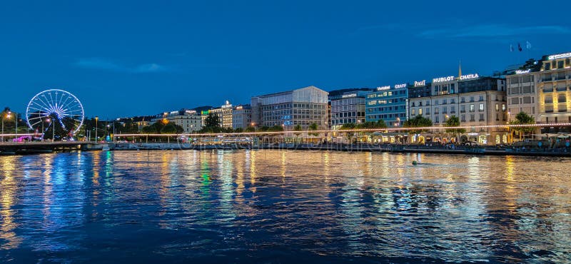 Geneva by Night stock image. Image of life, switzerland - 2946403