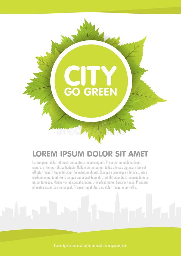 City Go Green Flyer Template Illustration Stock Illustration ...