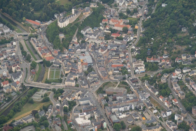 City of Greiz in Germany Seen from Above Stock Image - Image of ...