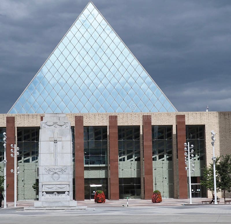 City Hall Against Dark Clouds Edmonton Alberta Stock Image - Image of ...