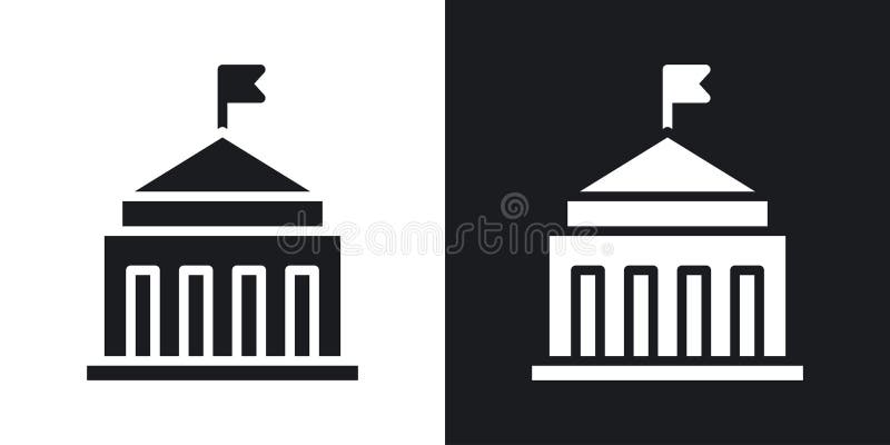 City Hall Building Icon Vector Stock Vector - Illustration of council ...