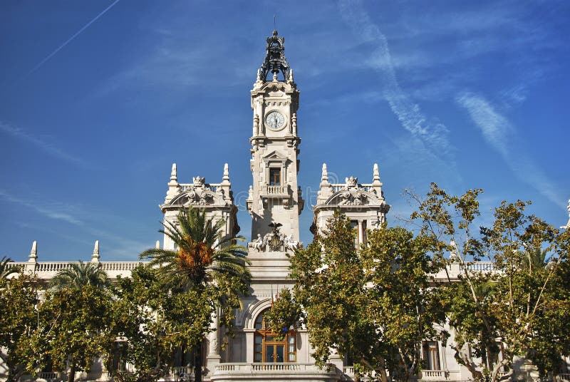 City Hall Building in Valencia Stock Photo - Image of ayuntamiento ...