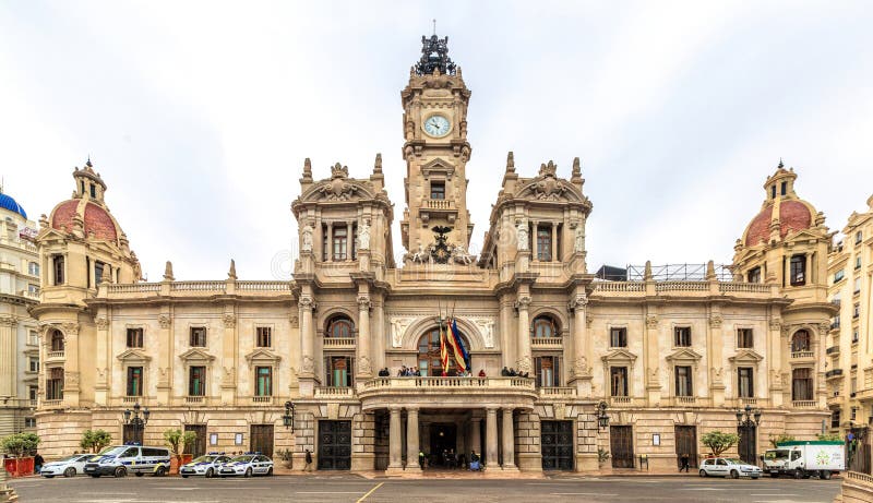 City Hall Building in Valencia, Spain. Editorial Photography - Image of ...