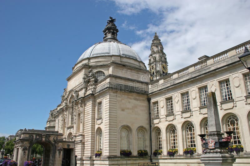 City Hall Cardiff stock image. Image of heritage, flagpole - 10250129