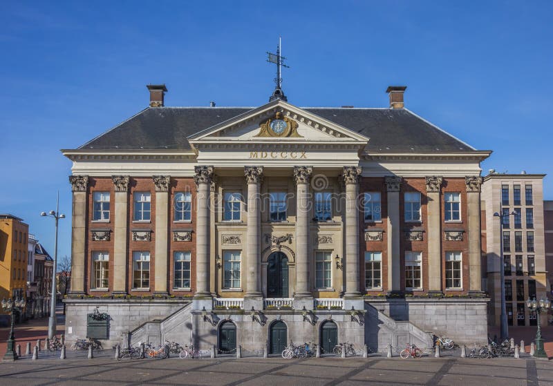 City Hall in the Center of Groningen Stock Photo - Image of landmark ...