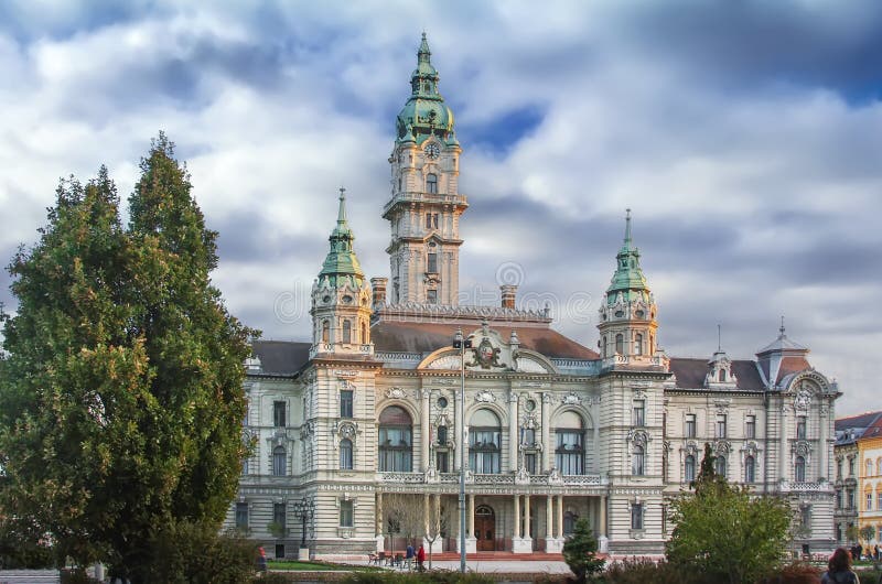 City hall of Gyor, Hungary stock photo. Image of office - 271290244