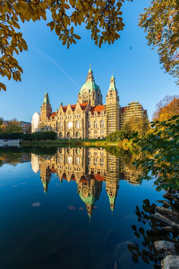 The City Hall of Hanover with Autum Colours Stock Image - Image of ...