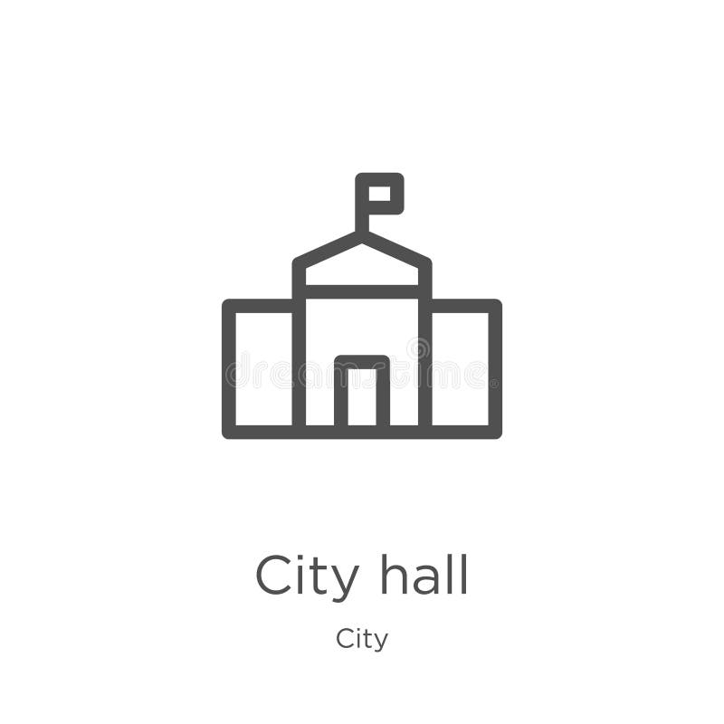Town Hall Icon Vector from Urban Building Collection. Thin Line Town ...