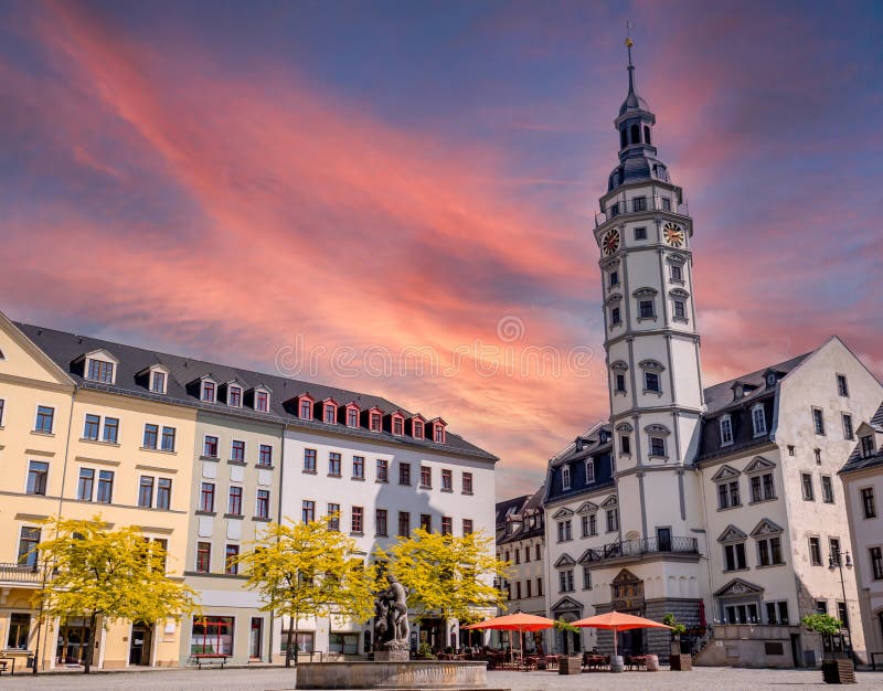 City Hall with Market Square of Gera in Thuringia Stock Image - Image ...