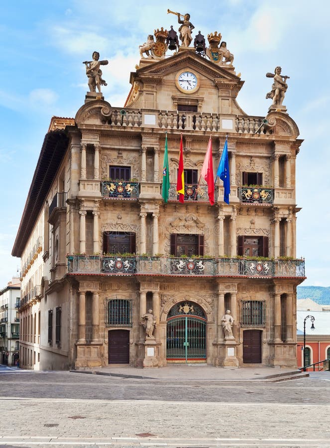 City Hall In Pamplona, Navarra, Spain Stock Photo - Image of guildhall ...