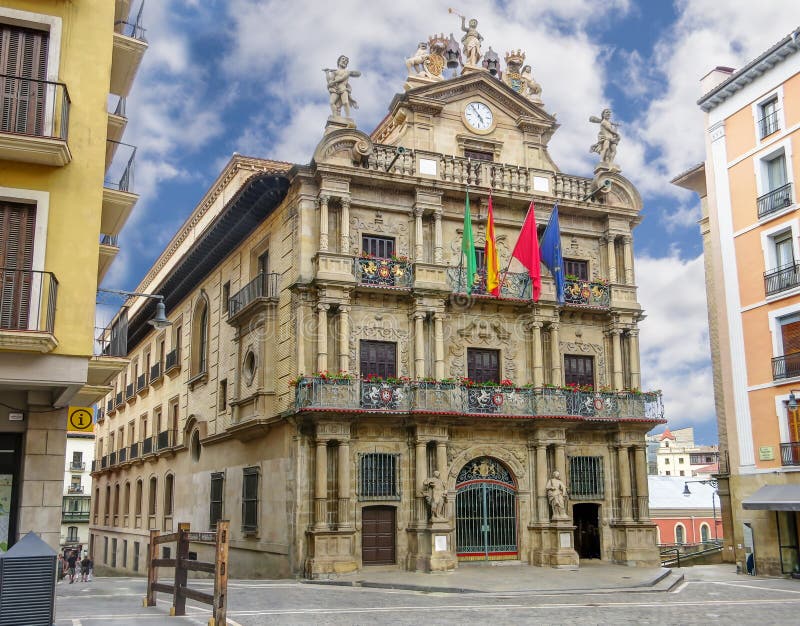 City Hall of Pamplona. Spain. Stock Image - Image of navarre, outdoor ...