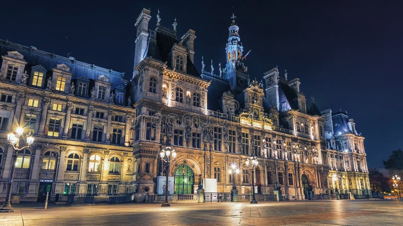 Main city hall in Paris stock photo. Image of eiffel - 245227518