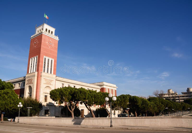 City Hall of Pescara in Blue Sky Stock Image - Image of government ...