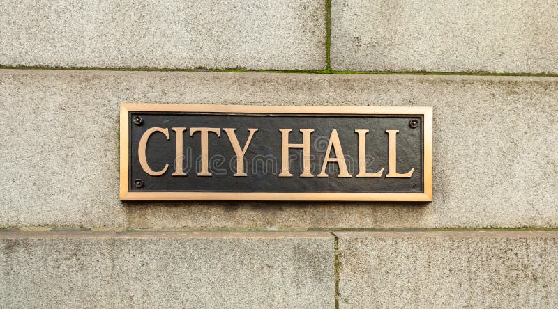 City Hall Sign stock image. Image of building, town, local - 23233619