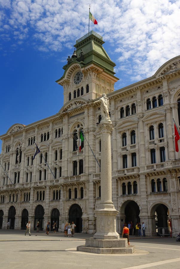 City Hall, Trieste stock image. Image of clock, monument - 2849055
