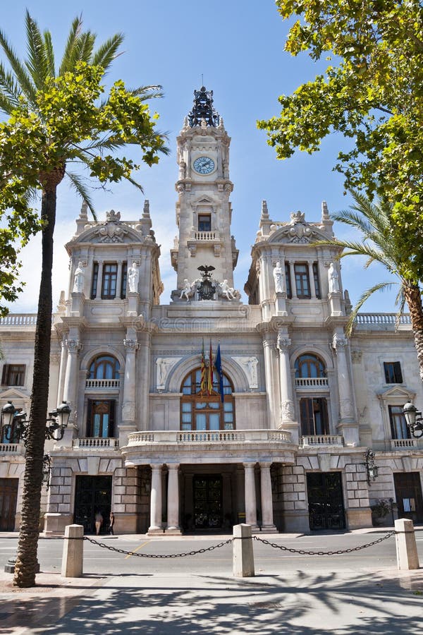 City Hall of Valencia, Spain. Stock Photo - Image of outdoor ...