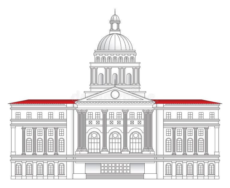 City Hall Vector Illustration Stock Vector - Illustration of city ...