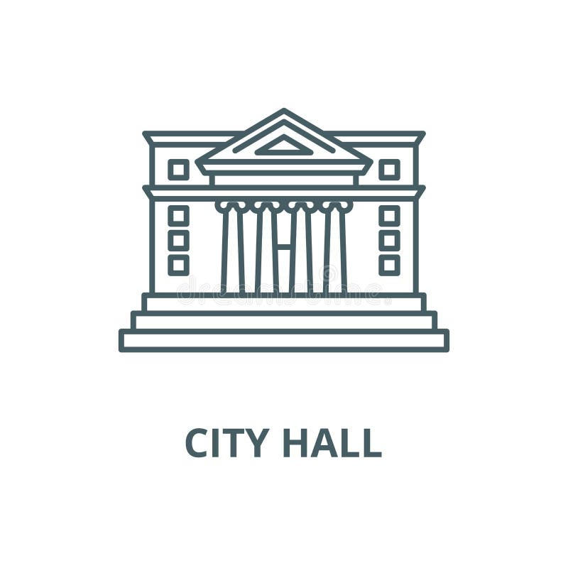 City Hall Thin Line Icon Concept. City Hall Linear Vector Sign, Symbol ...