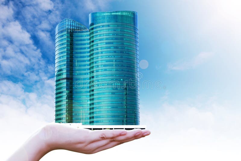 City in hand stock photo. Image of people, hand, networking - 34522736