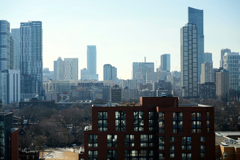 Beautiful Downtown Toronto Skyscraper Skyline from East End in Spring ...
