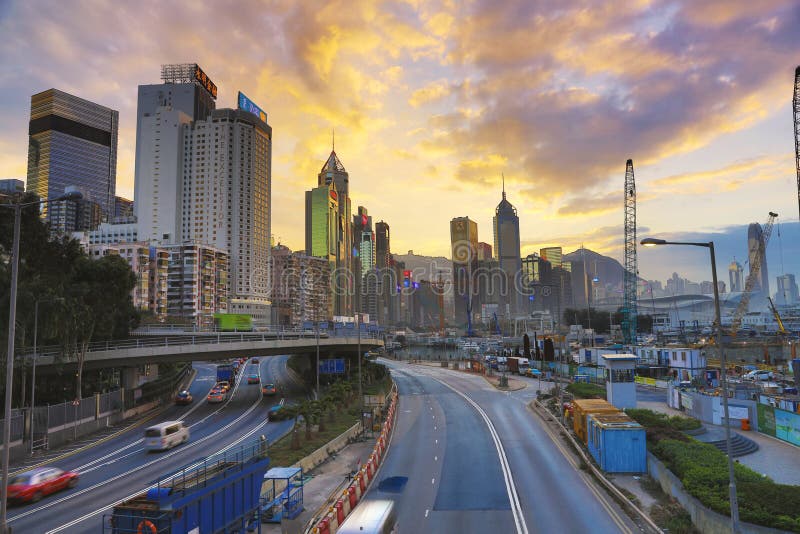 City highway Causeway Bay, editorial stock photo. Image of downtown ...