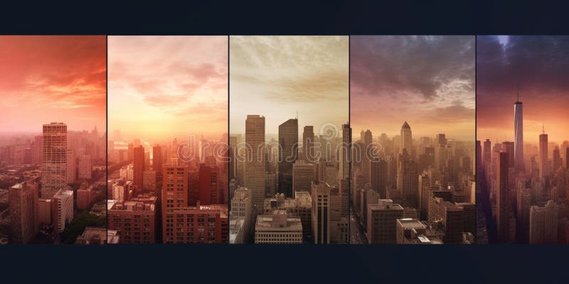 City Horizon Skyline Could and Building Background Stock Illustration ...