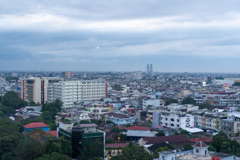 City Horizon View Landscape from Top of Hotel Window Stock Image ...