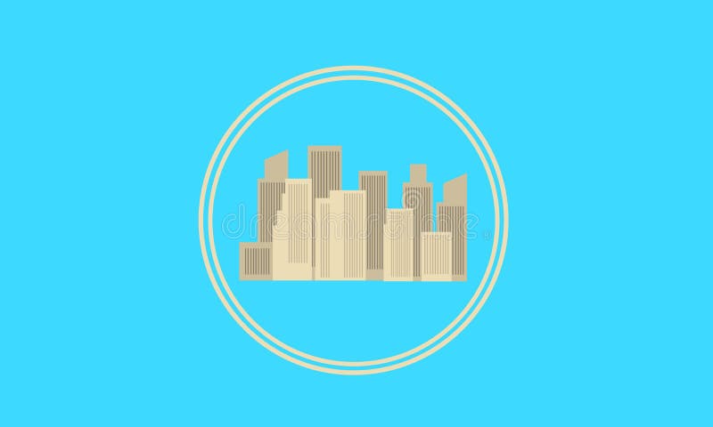 City Icon Vector Flat Illustration Stock Vector - Illustration of color ...