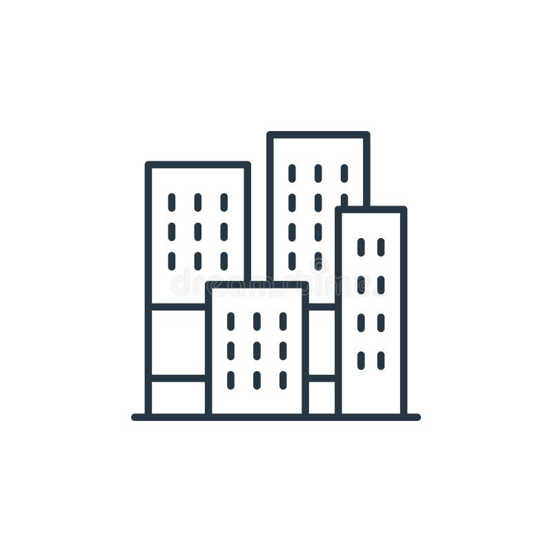 City Icon Vector from Skyscraper Concept. Thin Line Illustration of ...