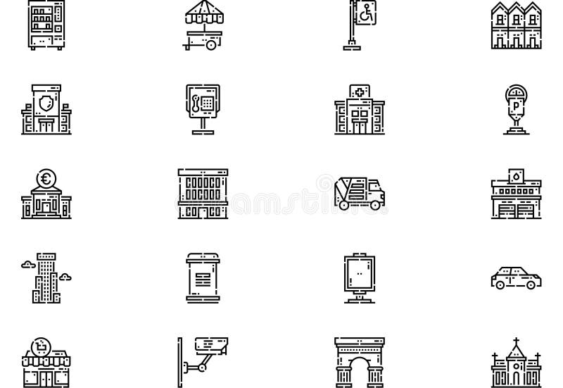 City Icons Collection is a Vector Illustration with Editable Stroke ...