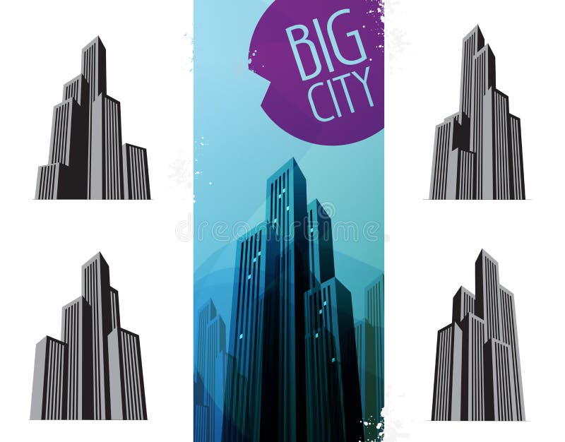 City Icons Set. Signs and Symbols Stock Vector - Illustration of ...