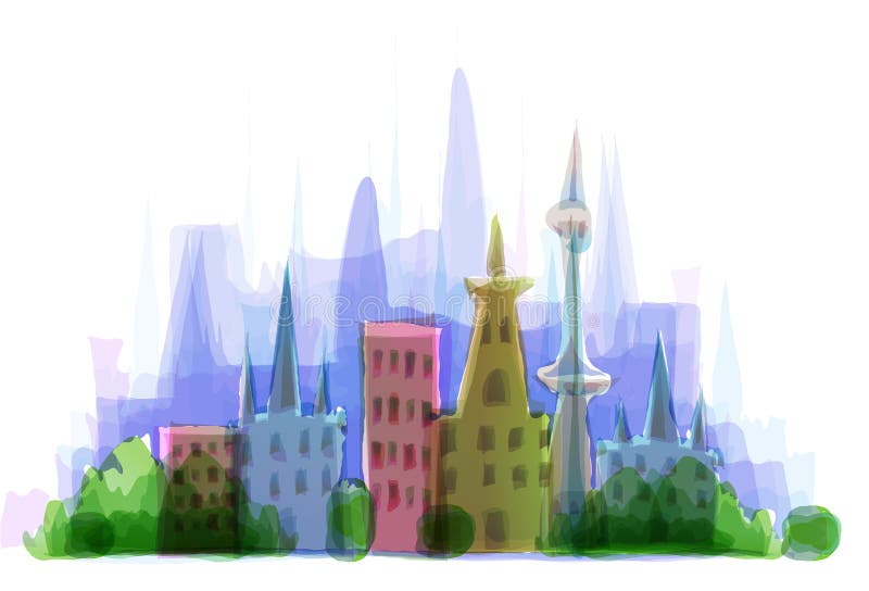 City Illustration, Modern Life Background Stock Vector - Illustration ...