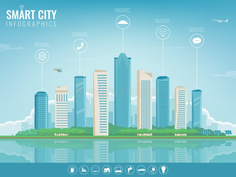 City Infographic. Modern City with Infographic Elements. Smart City ...