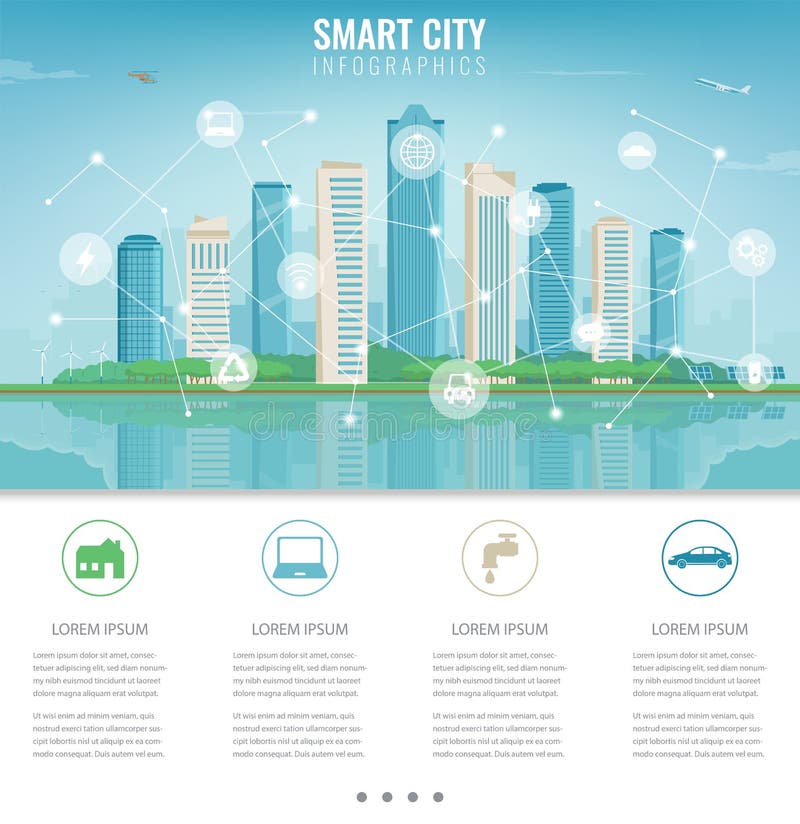 City Infographic. Modern City with Infographic Elements. Smart City ...