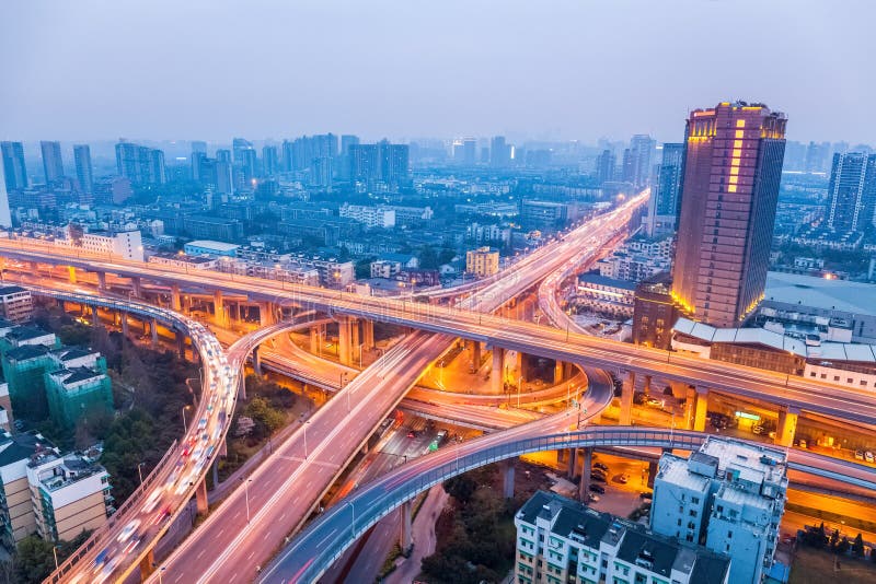 City interchange stock photo. Image of china, evening - 73066858
