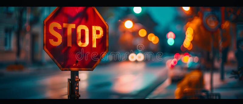 City Intersection: the Power of a Stop Sign at 0 Stock Illustration ...