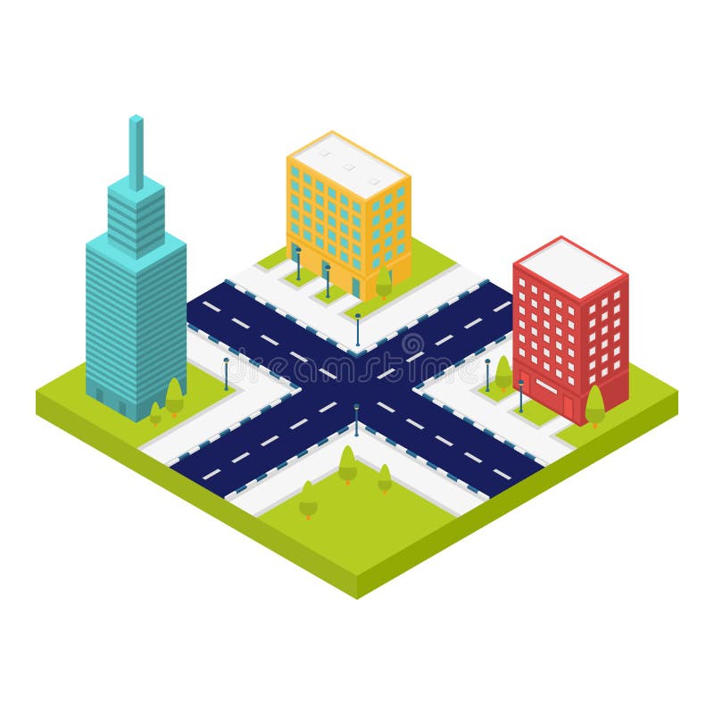 Road Intersection Icon, Outline Style Stock Vector - Illustration of ...