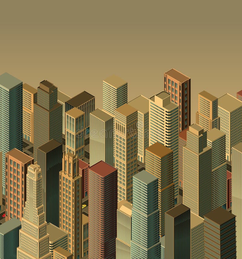 Isometric city - vector stock vector. Illustration of construction ...