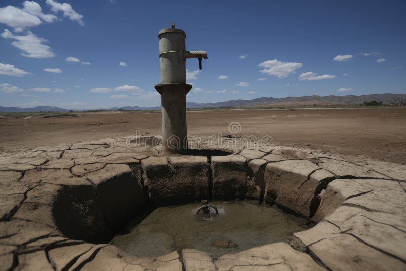 City, with Its Water Supply Dwindling Due To Drought Stock Illustration ...