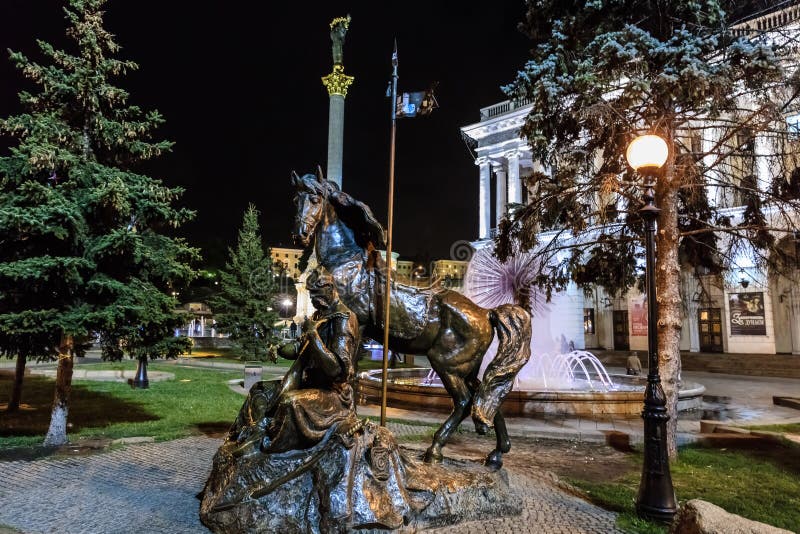 City of Kyiv Ukraine at Night Editorial Stock Image - Image of night ...