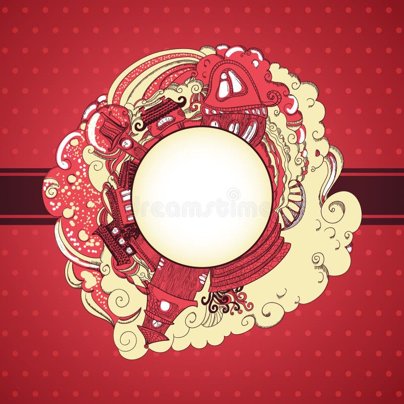 City Label Handmade Drawing Stock Illustration - Illustration of house ...