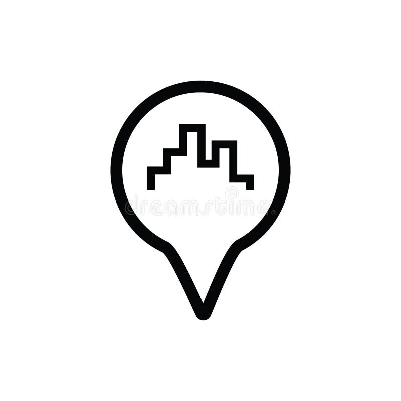 City Label Icon on Map Line Vector Icons Stock Vector - Illustration of ...