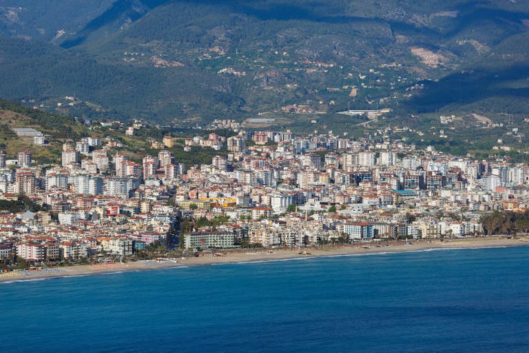 City landscape of Alanya stock image. Image of cloud - 56974581