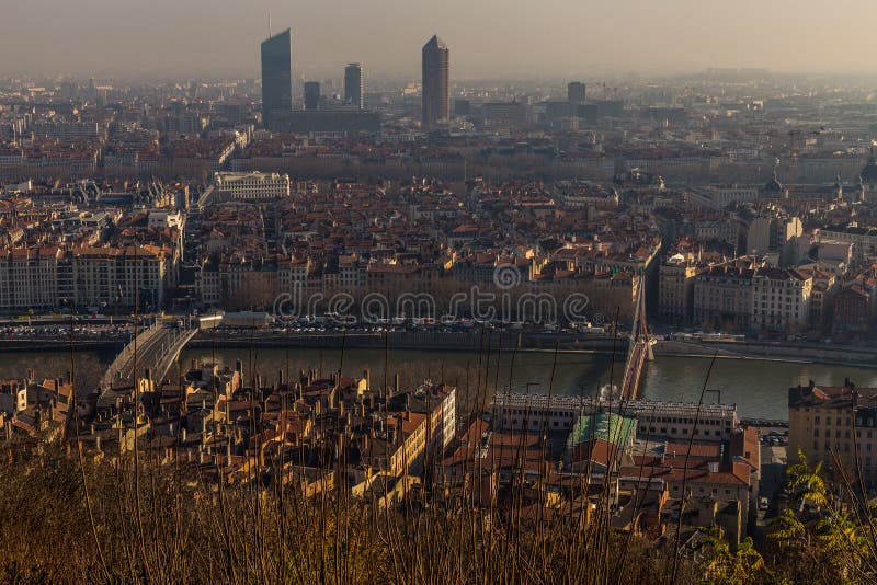 City Landscape in the City of Lyon Editorial Photo - Image of city ...