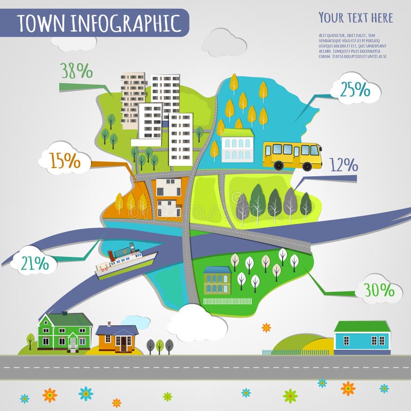 City landscape map stock vector. Illustration of infrastructure - 56524477