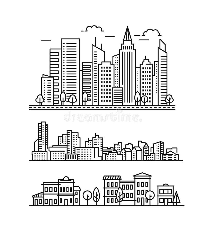 City landscape pattern stock vector. Illustration of residential ...