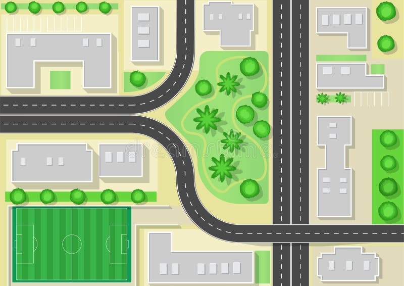 City landscape top view stock illustration. Illustration of building ...